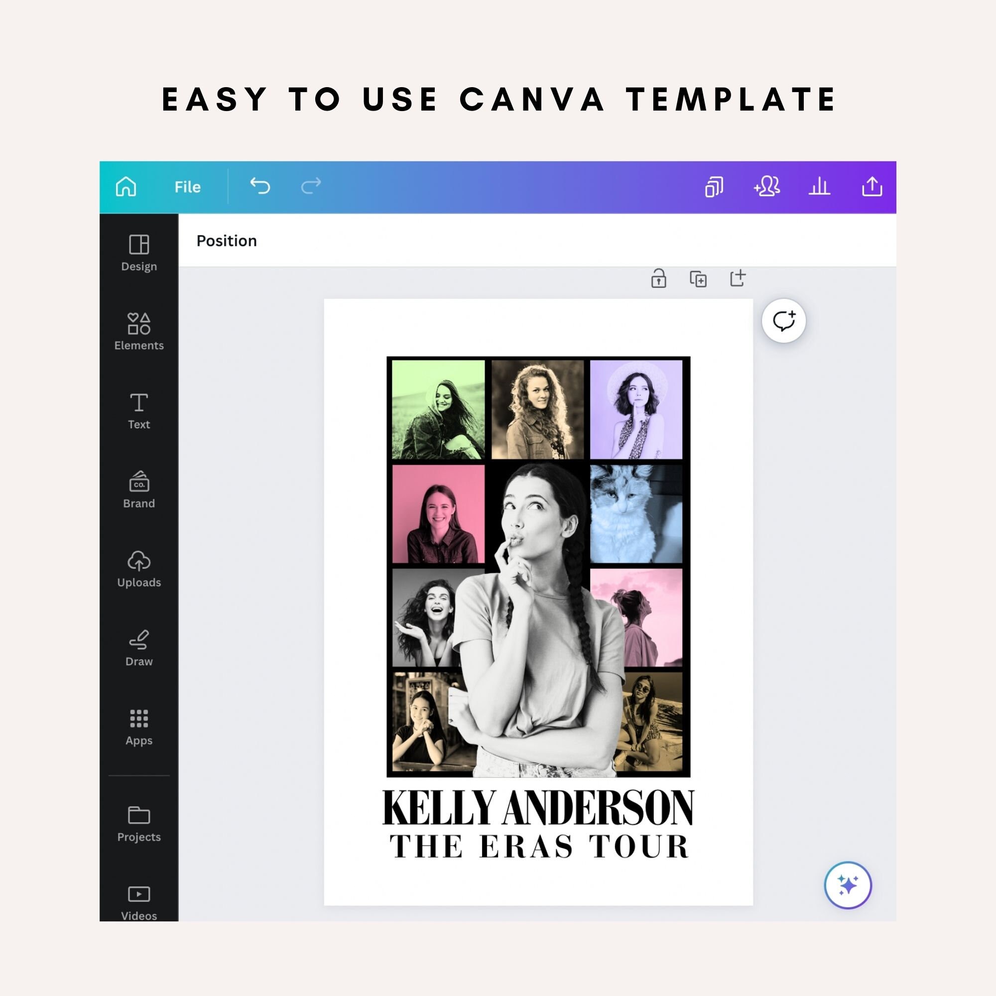 Taylor Swift Eras Tour Design Template DIY Canva Editable Download for ...