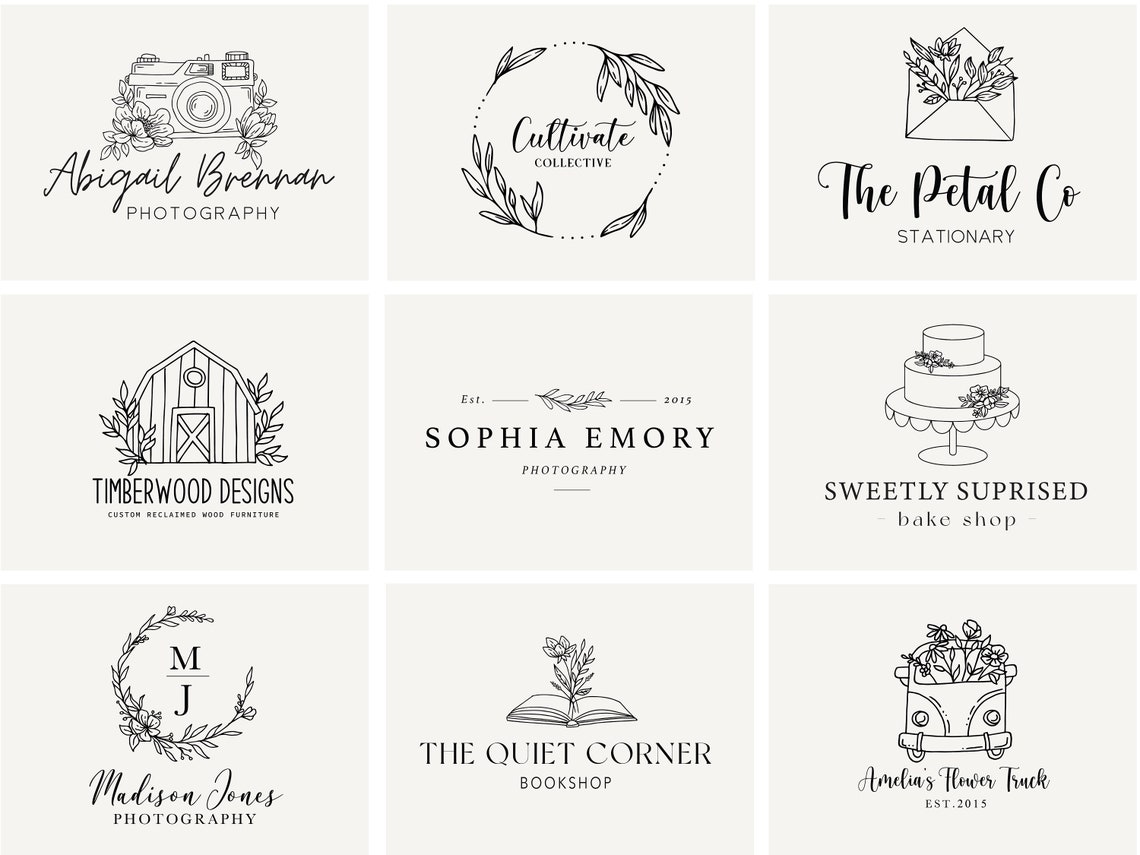 Custom Hand Drawn Line Art Logo Design - Natural, Minimalist, Modern ...