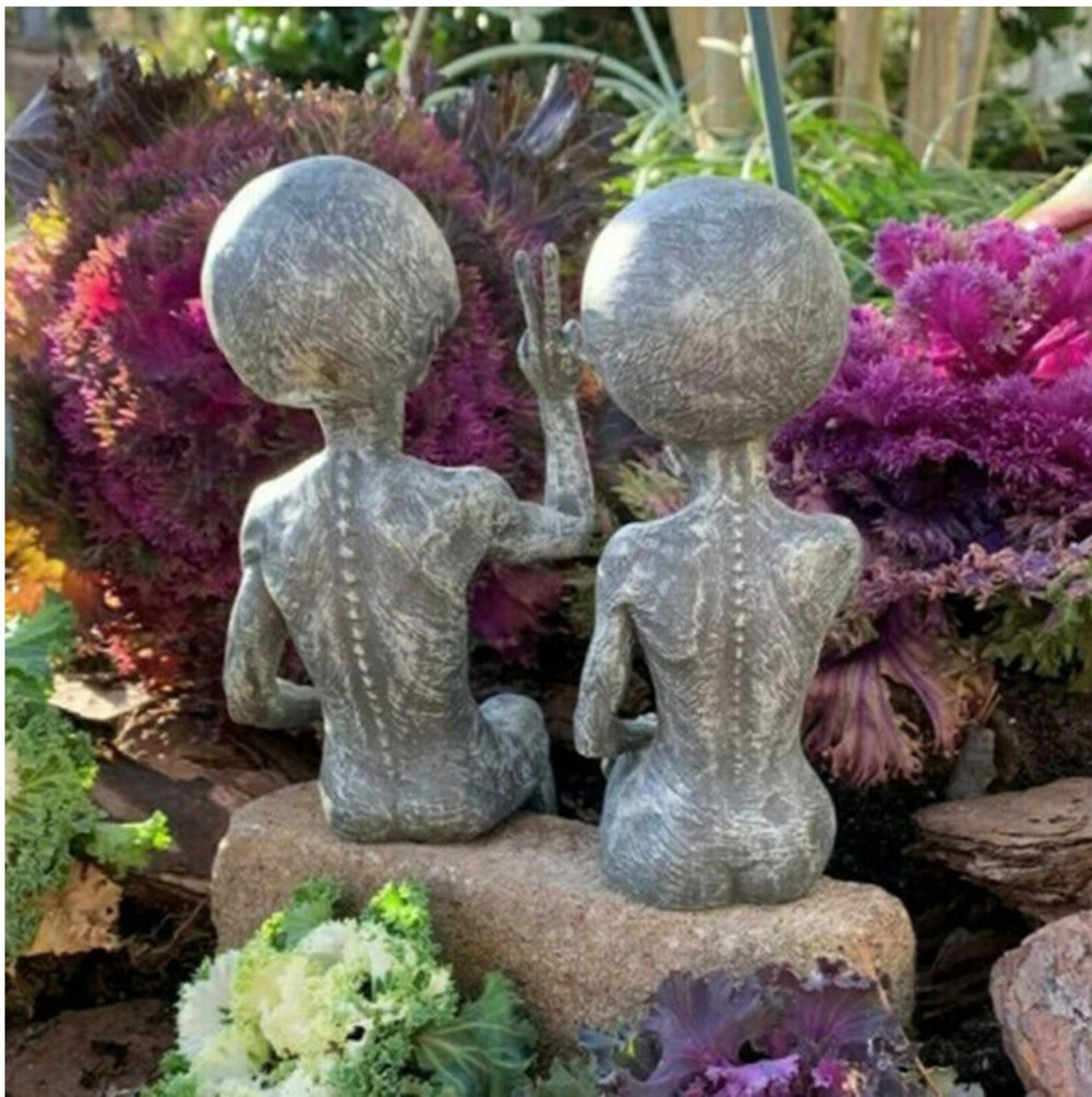 Alien Garden Resin Statue Art Outer Space Extraterrestrial | Etsy