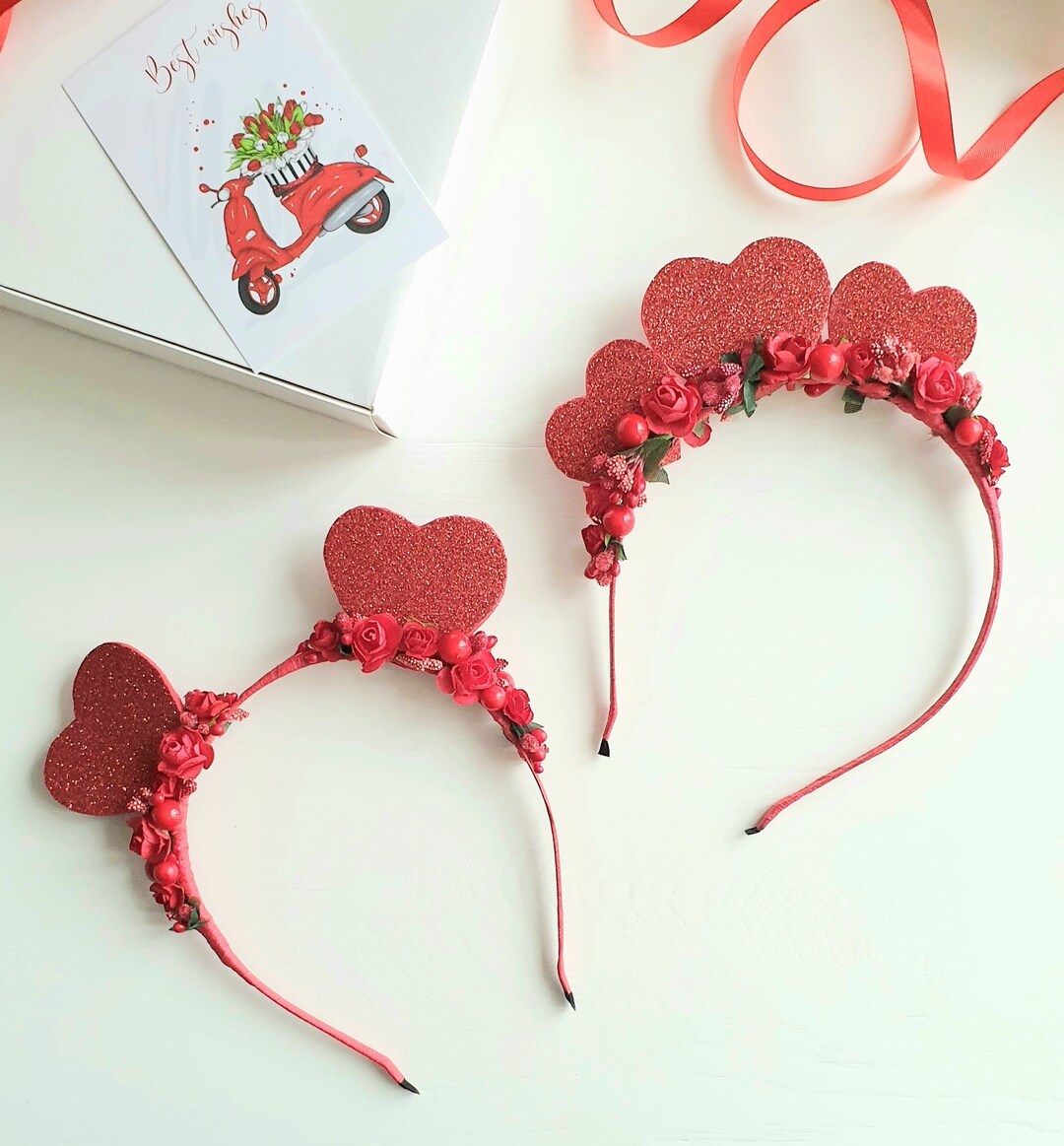 Heart Headband Valentine Headband Red Heart Crown Queen of - Etsy