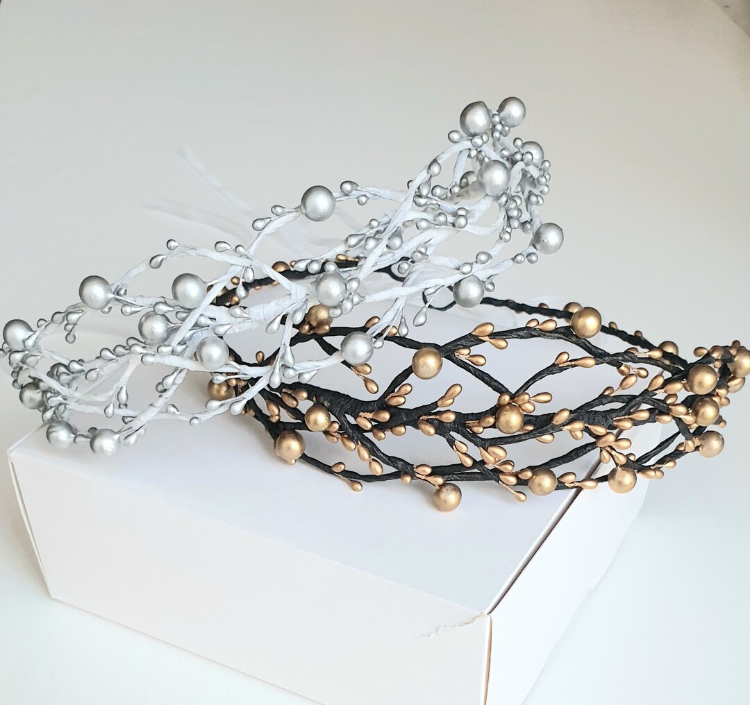 Silver Crown Gold Berry Crown Golden Crown Fairy Headband - Etsy