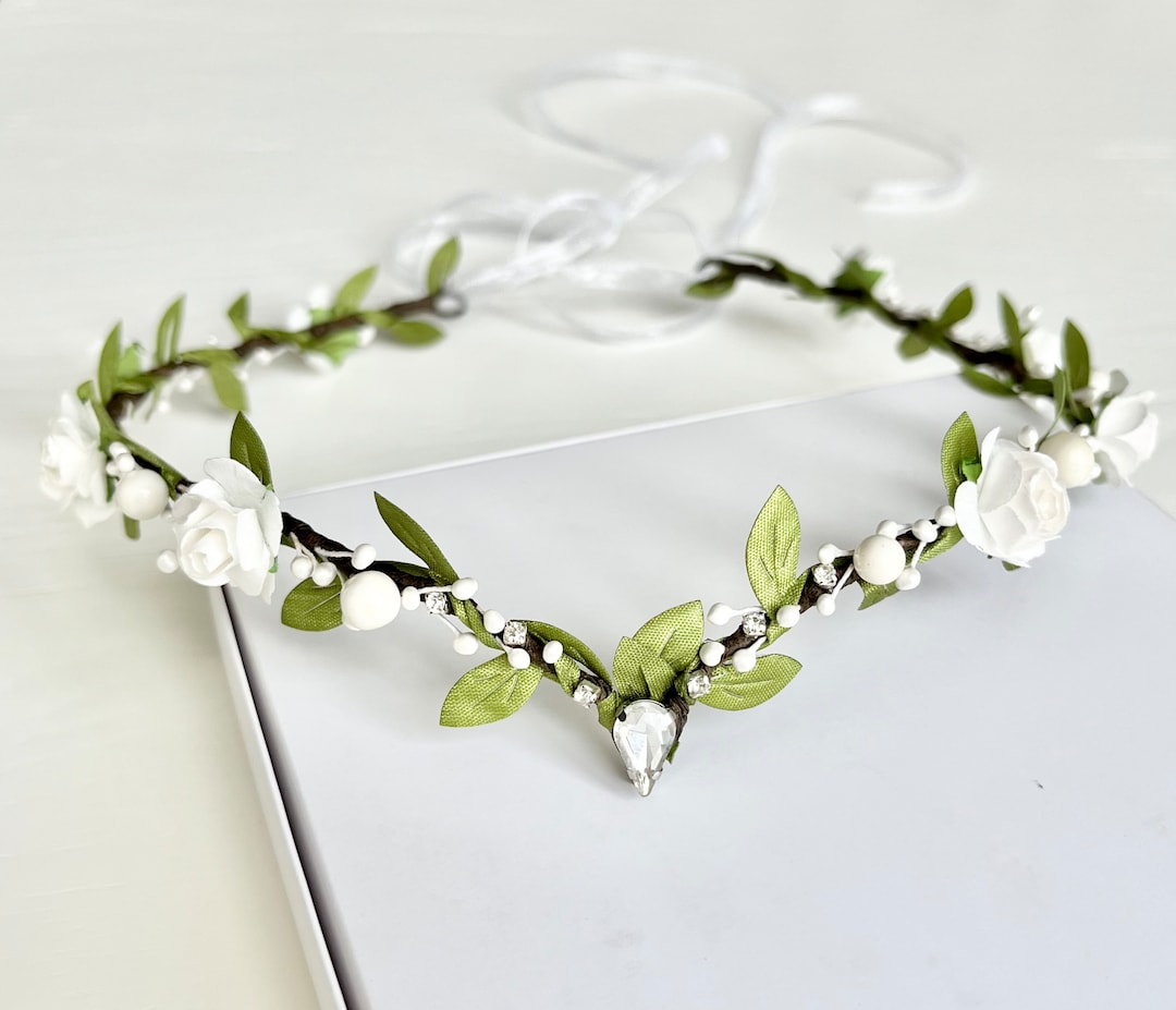 Elven Tiara, Elvish Flower Crown, Fairy Floral Crown, Elf Headpiece ...