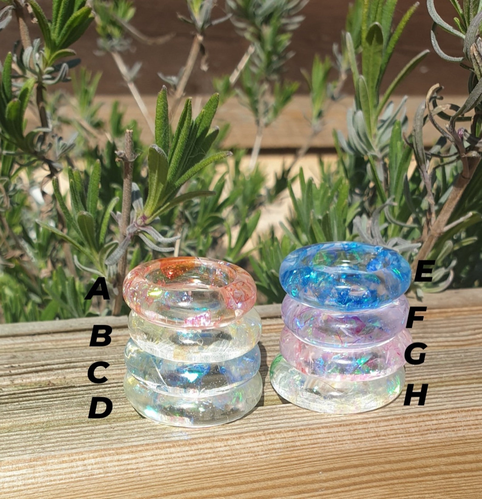 Iridescent Resin Rings - Etsy UK