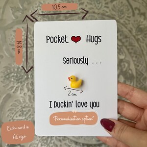 Miniature Duck Pocket Hugs Gift Card. Friend Gift, Thinking of You ...