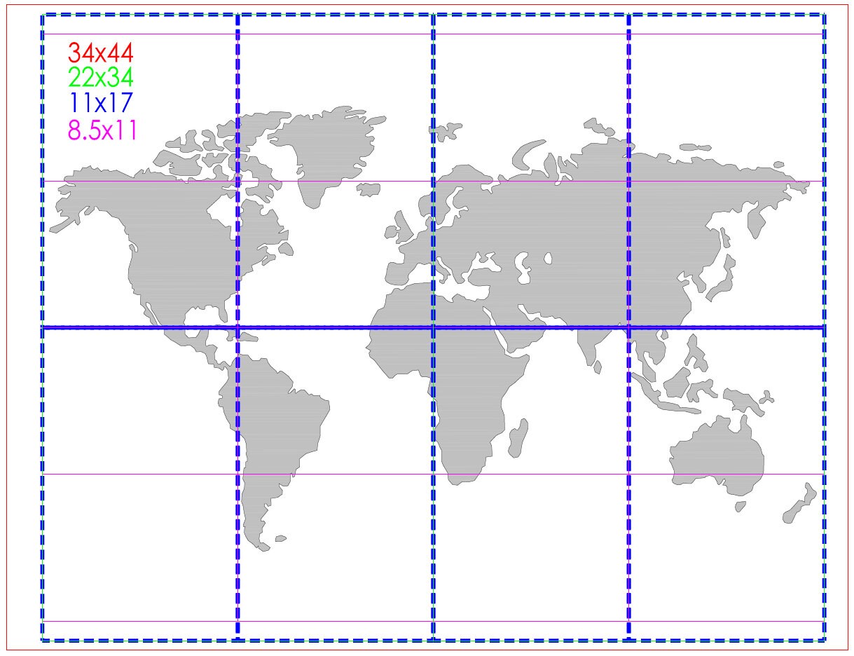 Printable Map PDF template at common paper sizes for hobby | Etsy