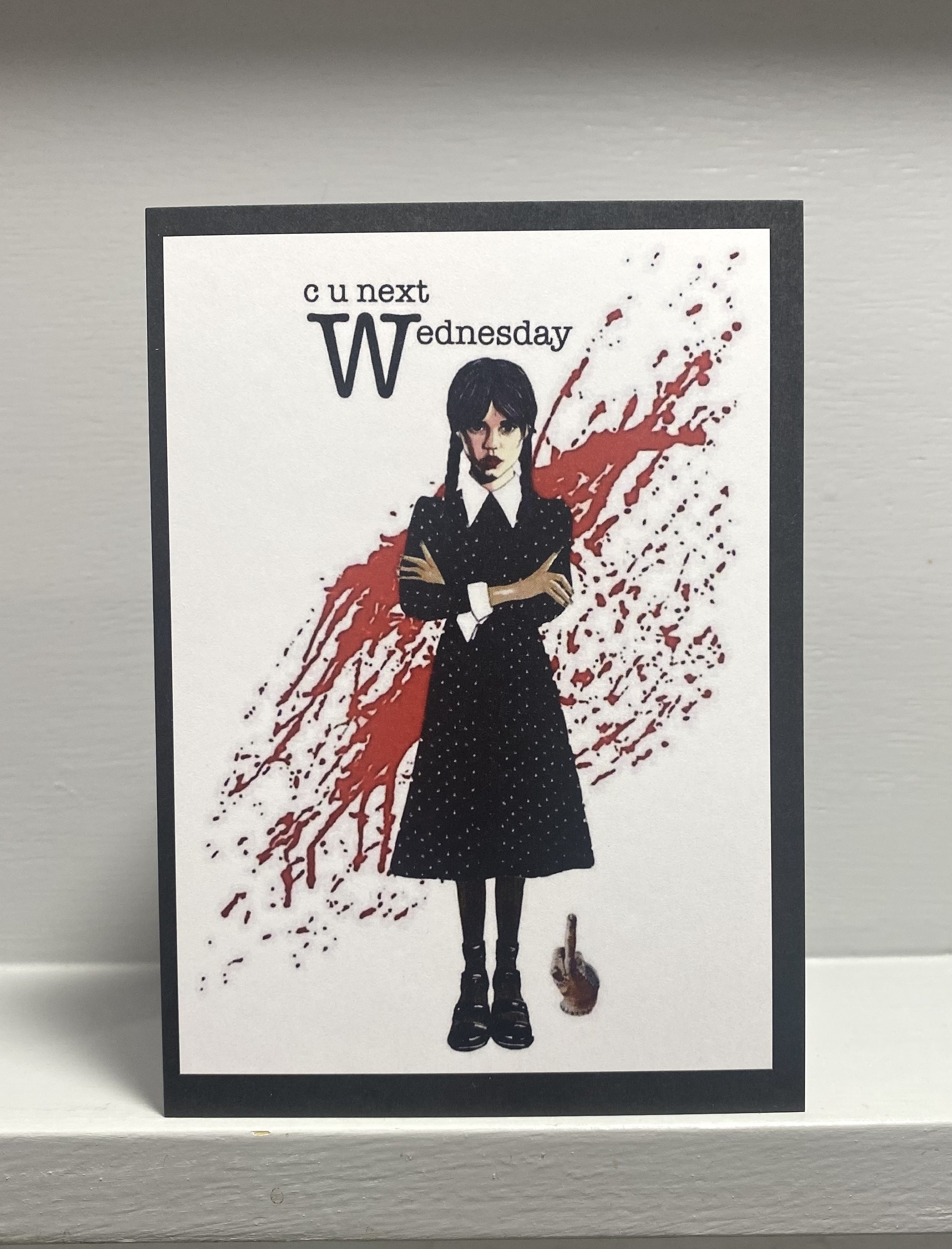 Wednesday / Addams Family Inspired Greetings Card , Goth Girl, Original ...