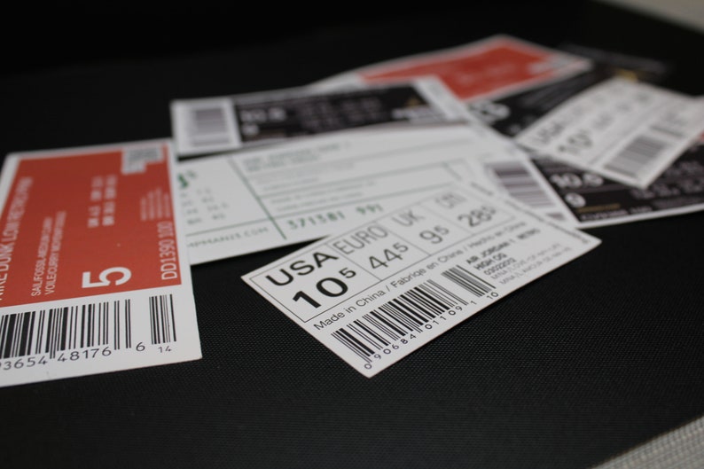 Physical Custom Shoebox Label Design - Etsy