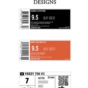 Physical Custom Shoebox Label Design - Etsy