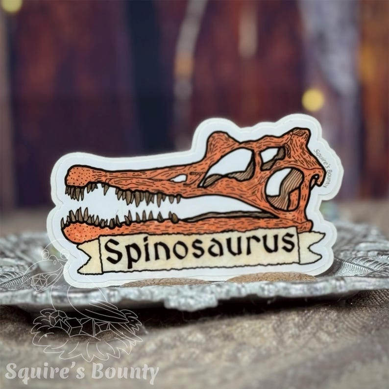 Spinosaurus Skull 3” Sticker | Dino Skull Dinosaur Fossil - Etsy