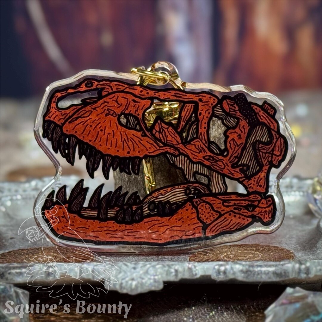 Tyrannosaurus Rex T Rex Skull Keychain Charm 2.5” - Etsy