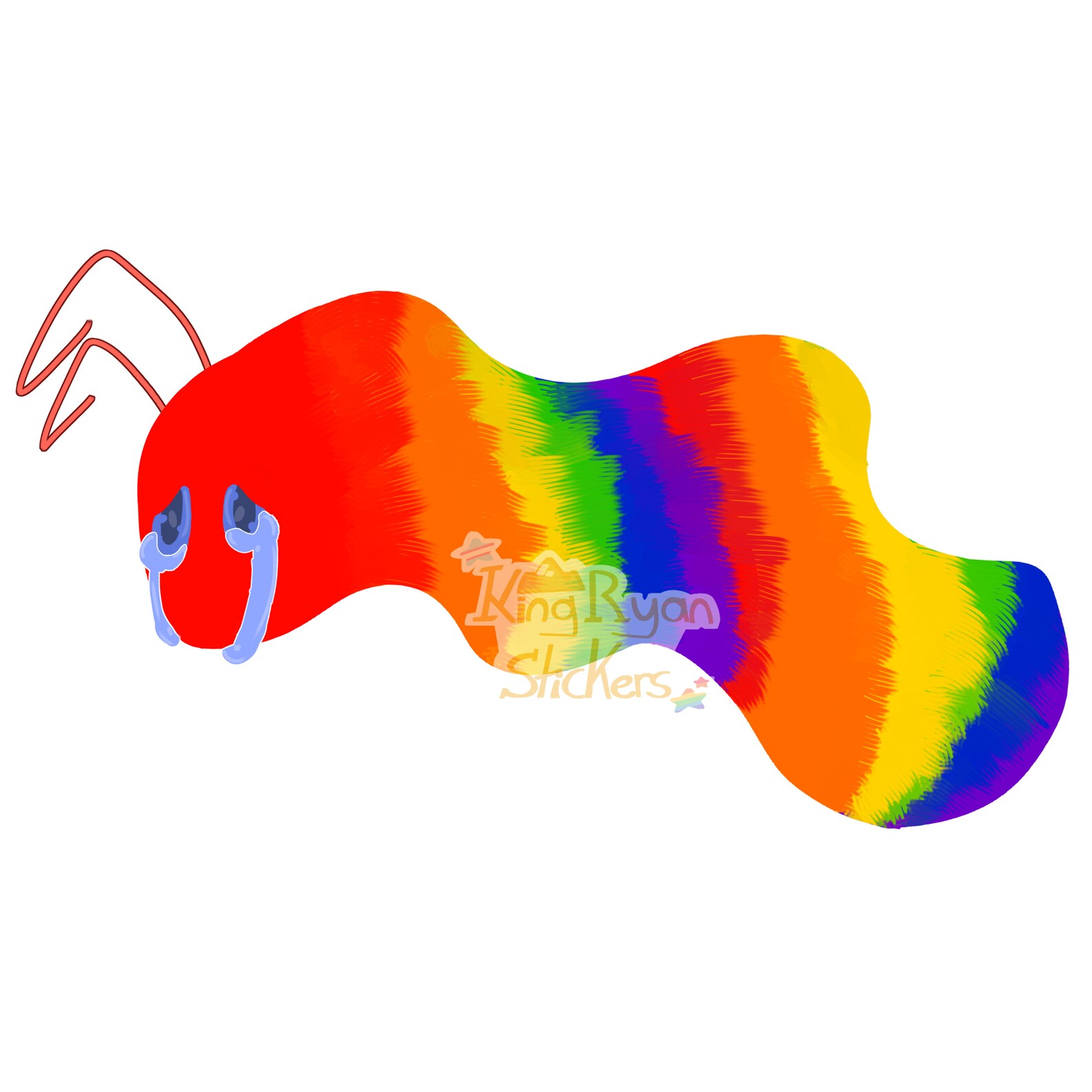 Oh worm Rainbow worm limited stock Glittery LARGE | Etsy