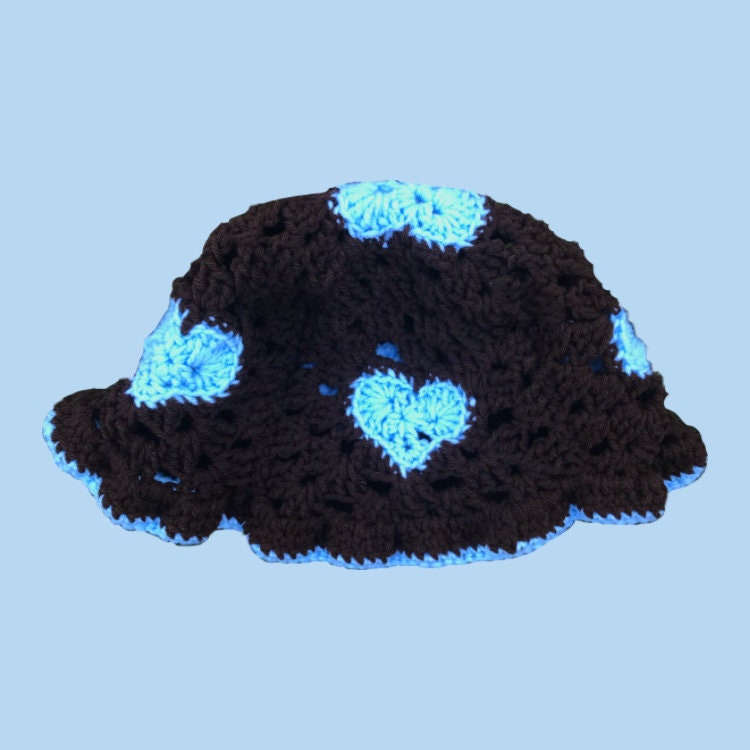 Crochet Heart Bucket Hat - Etsy