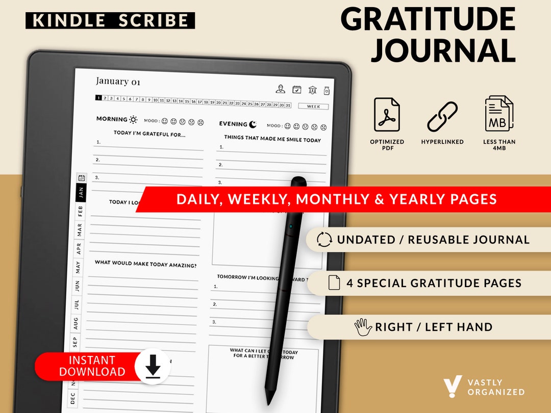 Kindle Scribe Gratitude Journal, Undated, Reusable, Kindle Scribe ...