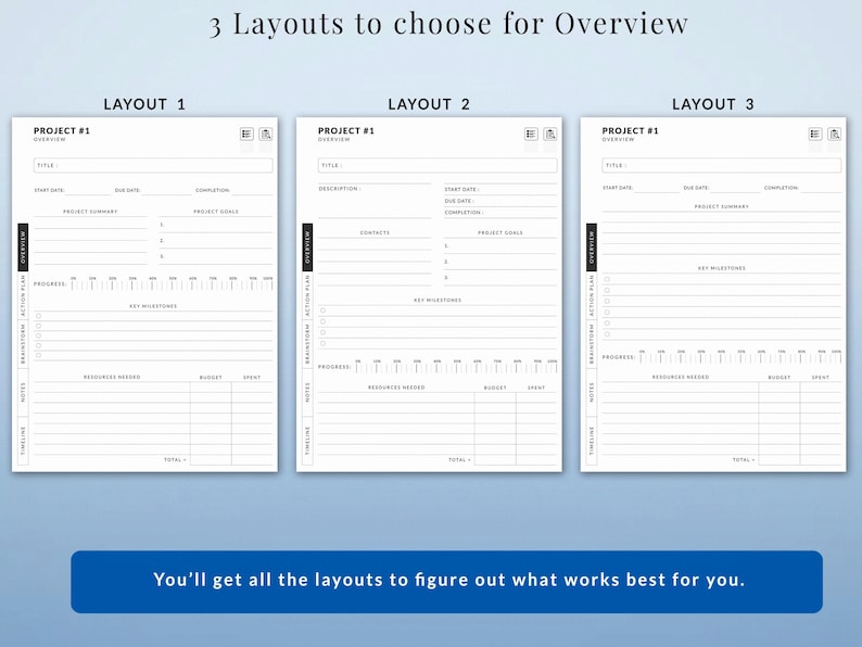 Project Planner Template for Remarkable 2 Tablets: 30 Project Entries ...