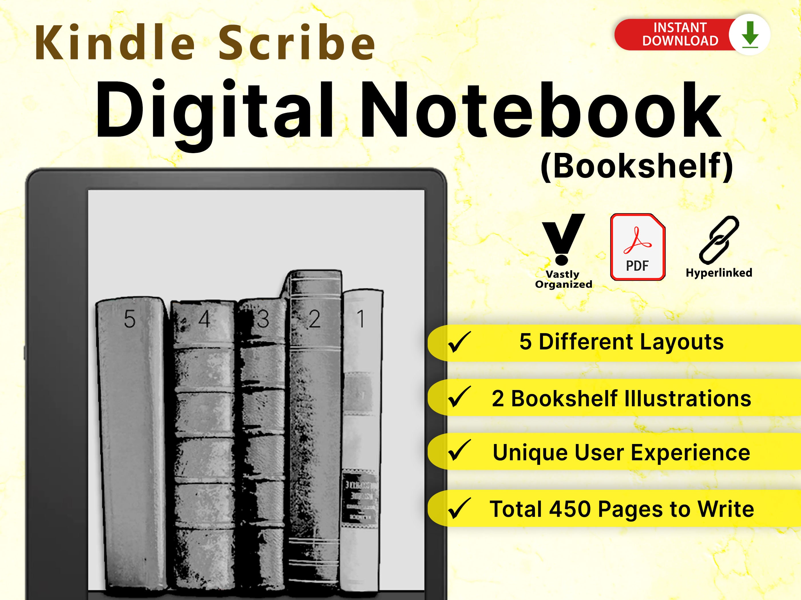 Kindle Scribe Notebook, Kindle Scribe Templates, Bookshelf, Instant ... Kindle Scribe Notebook, Kindle Scribe Templates, Bookshelf, Instant ...