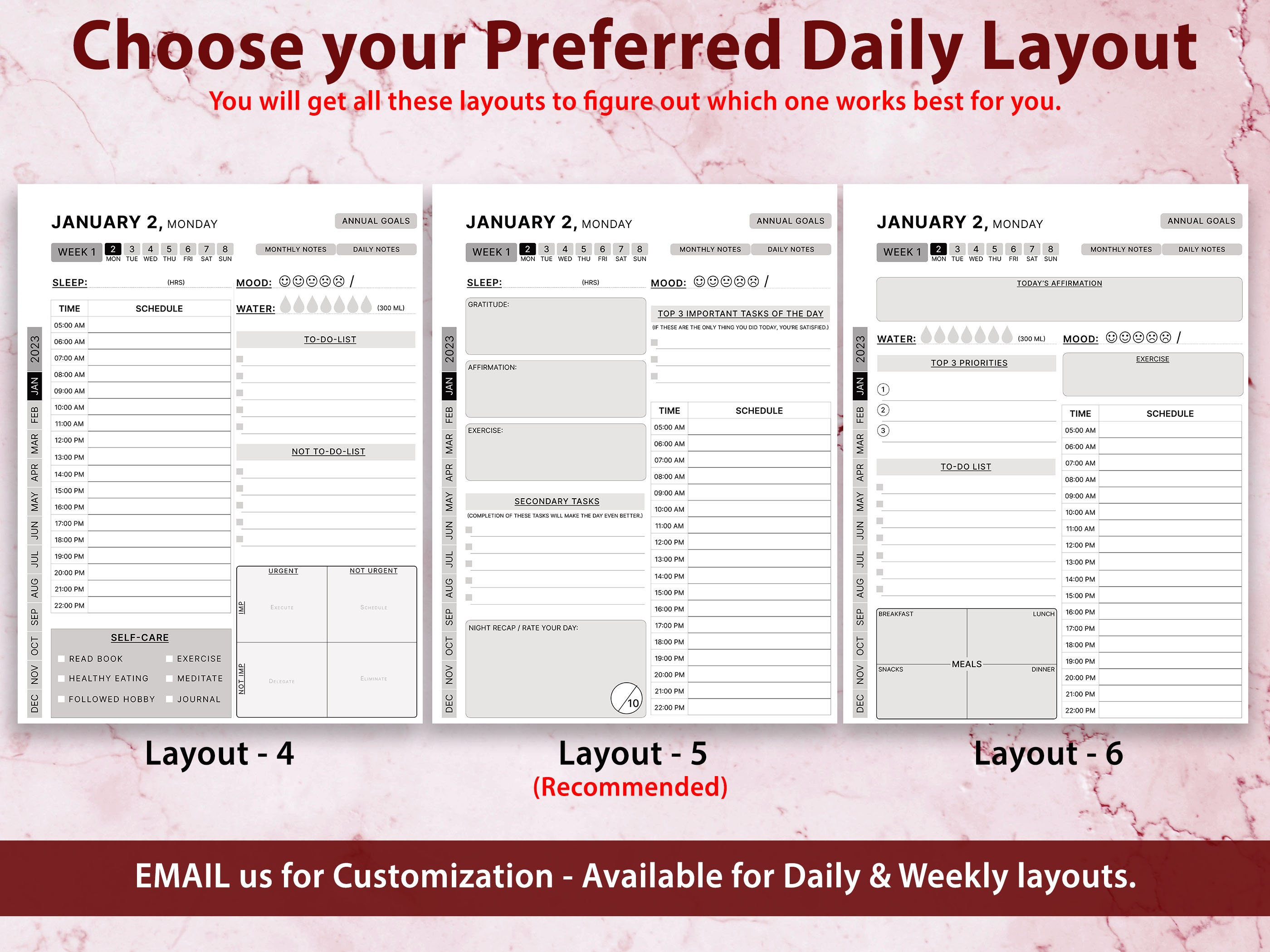 Supernote A5X/A6X Daily Planner 2023 Supernote Template - Etsy