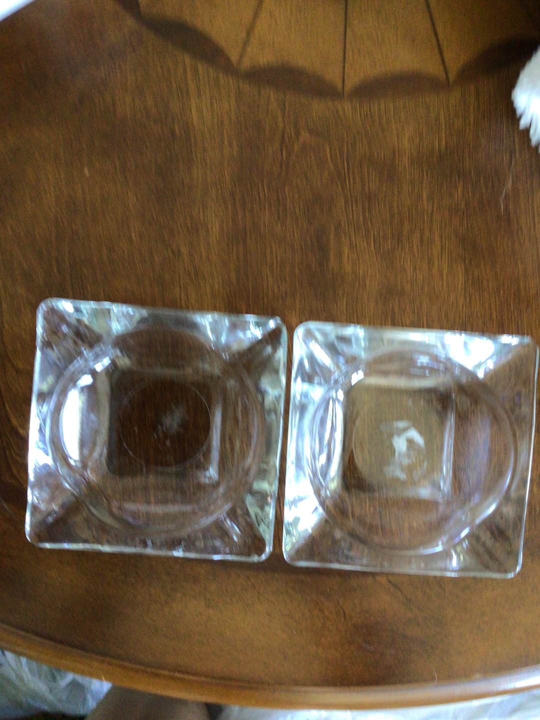 Vintage 4 Heavy Thick Clear Glass Ashtray Square With Smooth Rounded ...