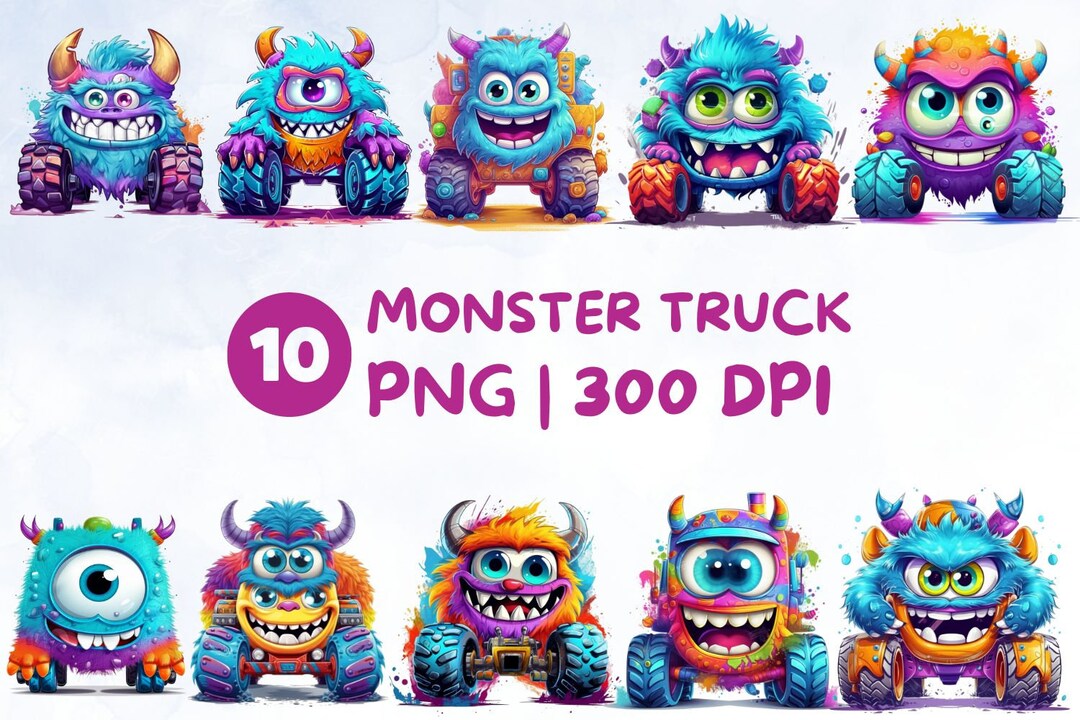 Cute Monster Truck,monster Truck Cliart,sublimation Design,png Format ...