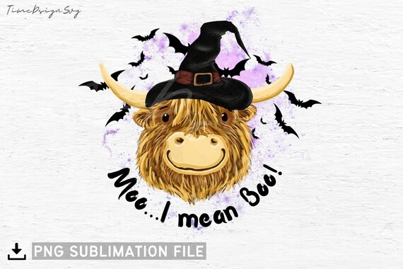 Moo I Mean BOO Pnghalloween Pngcute Cowsublimation - Etsy