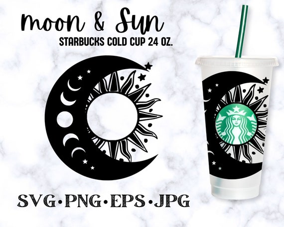 Art & Collectibles Full Wrap Starbucks Cup Crystal Moon Cup 24OZ SVG ...