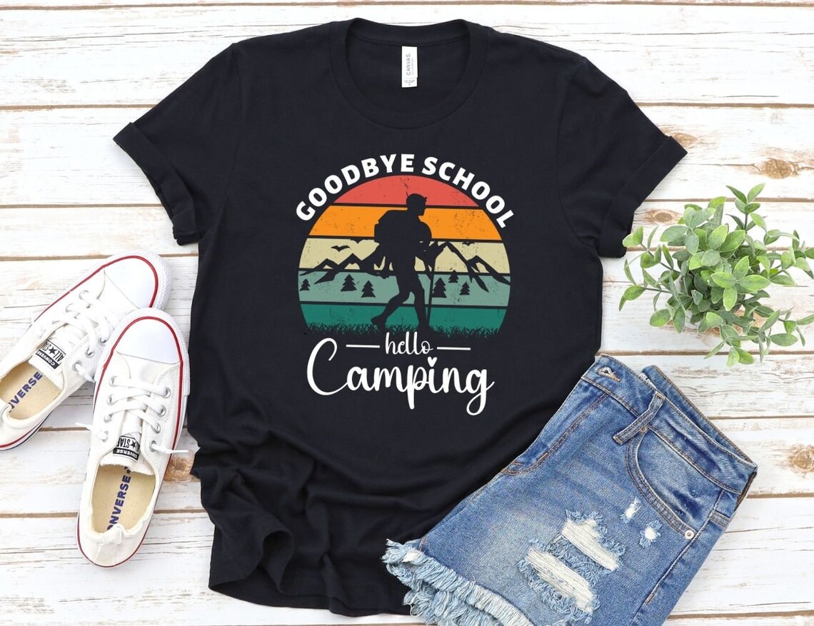 Goodbye School Hello Camping Pngretro Summer PNG Last Day of - Etsy