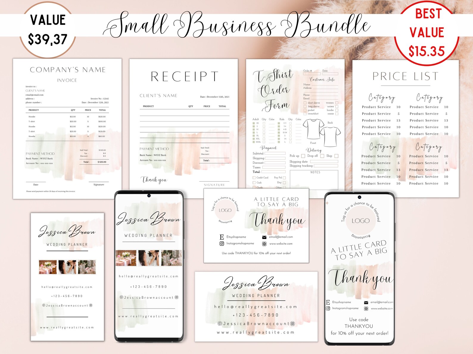 PRICE LIST TEMPLATE Small Business Pricing Guide Editable - Etsy