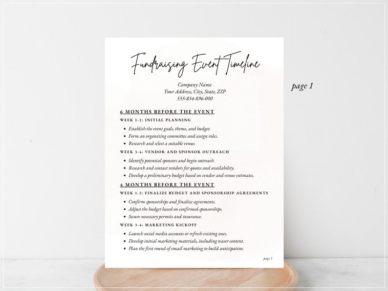 FUNDRAISING EVENT CHECKLIST. Fundraiser Timeline Template. Fundraising ...
