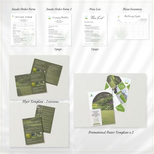 LANDSCAPING BUSINESS BUNDLE, Landscaping Business Cards Template ...