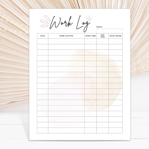 Editable Work Log Work Log Printable Time Spent Tracker - Etsy Canada