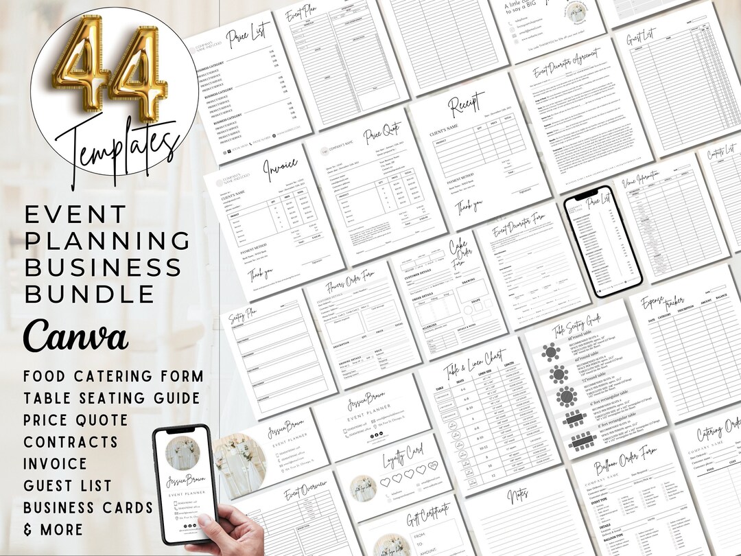 EVENT PLANNER BUSINESS Bundle, Event Planner Template Bundle, Event ...