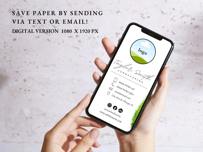 LANDSCAPING BUSINESS CARDS Template Editable Lawn Care - Etsy