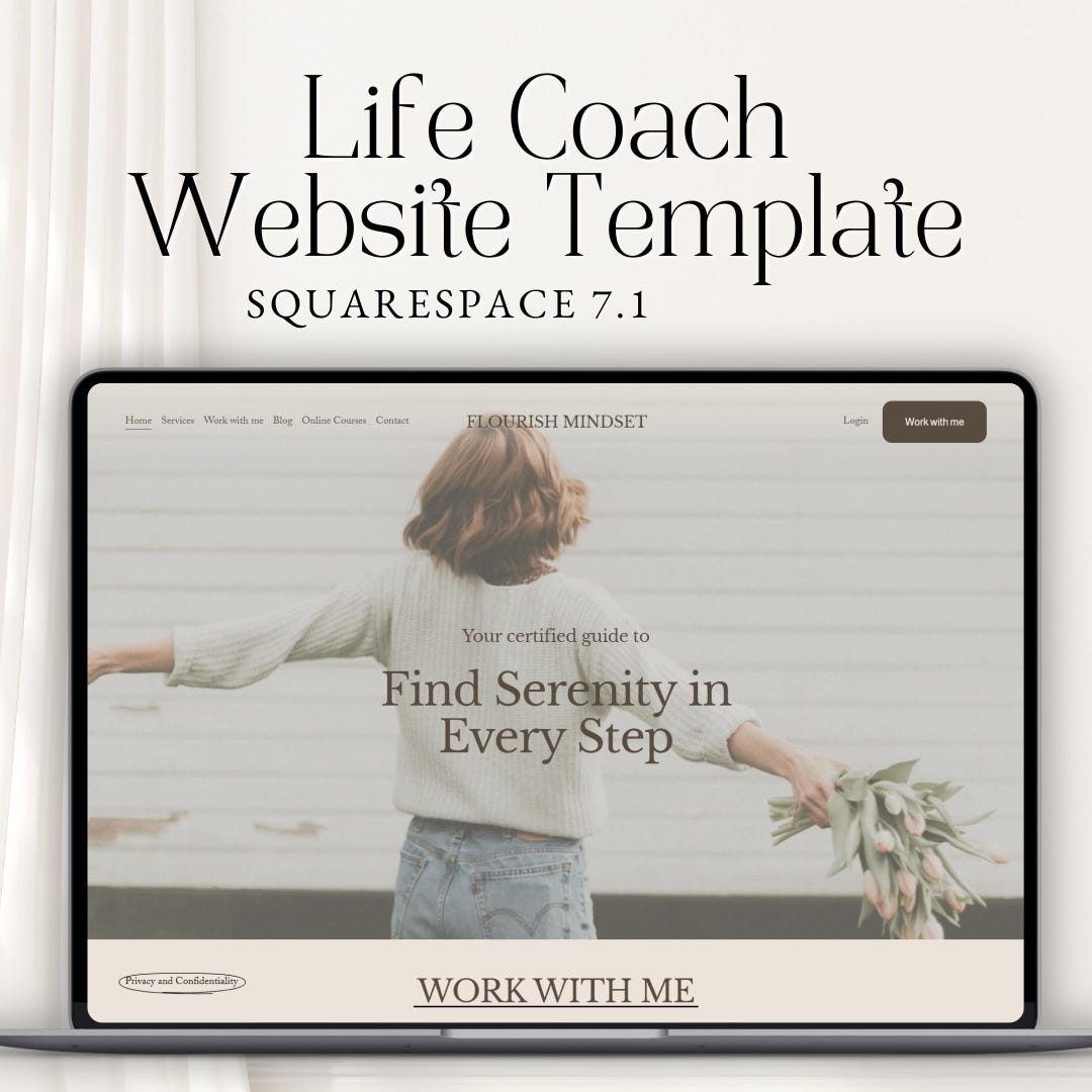 LIFE COACH WEBSITE Template – Editable Squarespace Design for Mindset ...