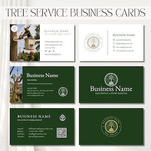 TREE SERVICE BUSINESS Card Template – Editable Tree Trimming & Stump ...
