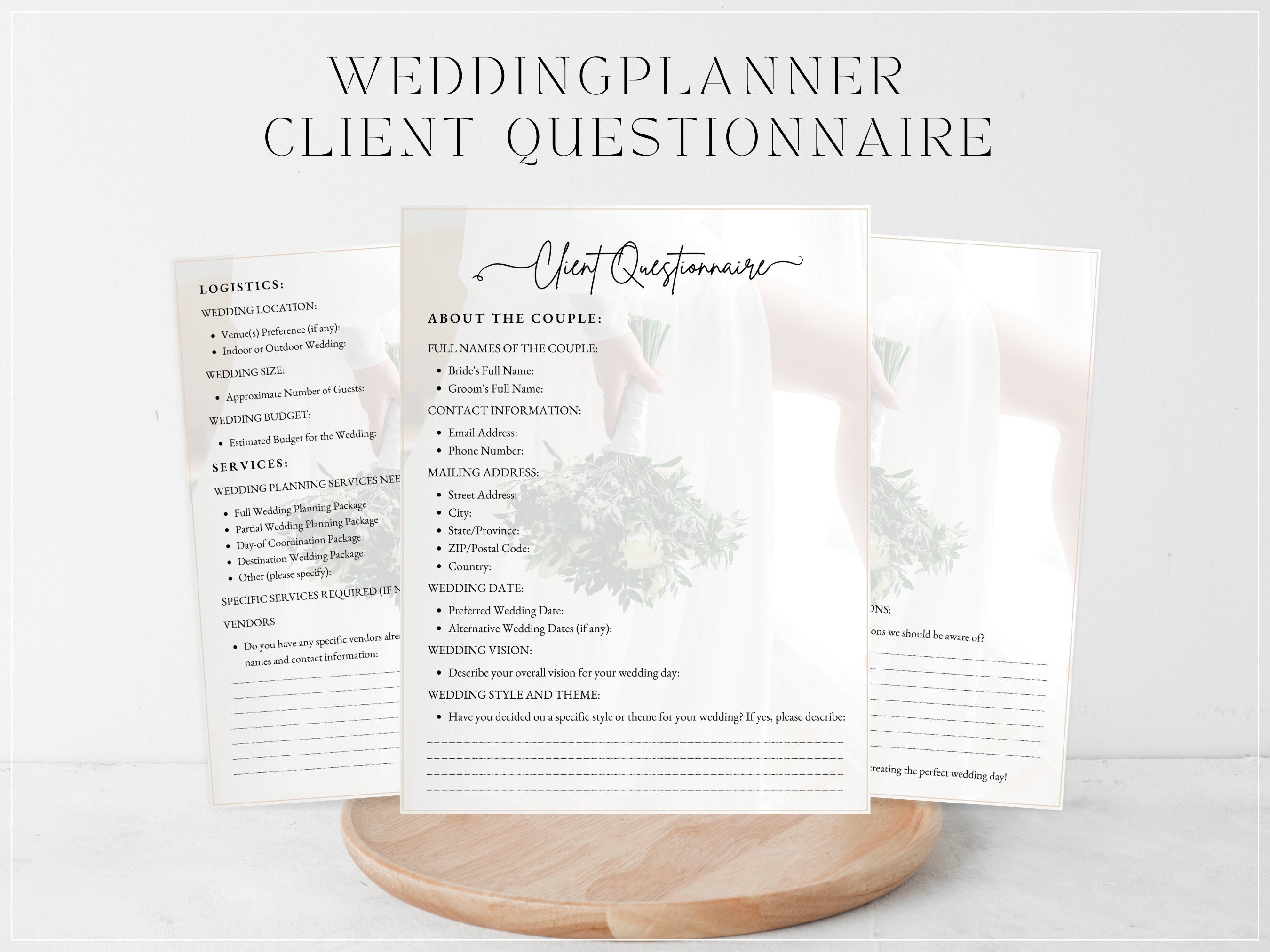 Wedding Theme Questionnaire