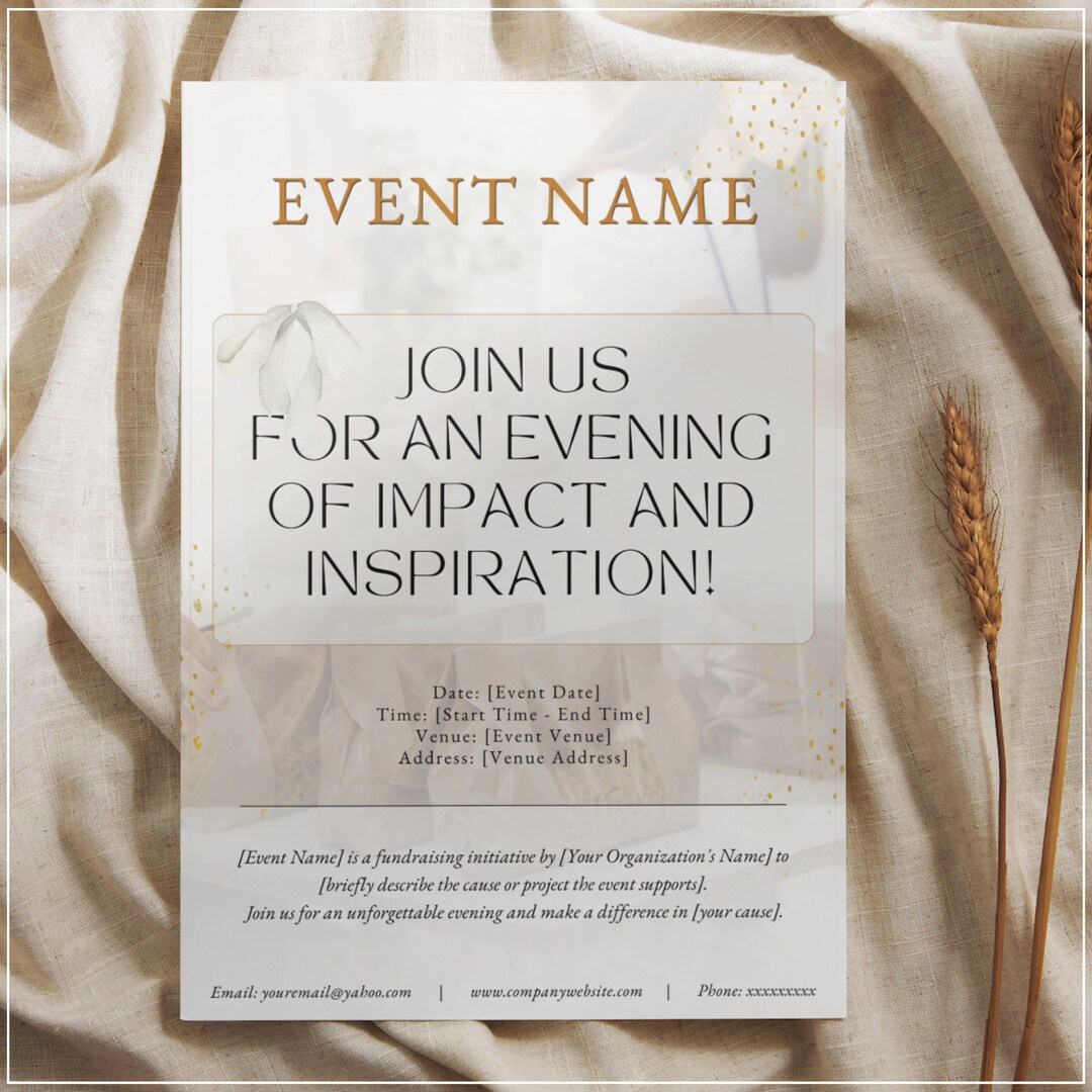 FUNDRAISER FLYER TEMPLATE. Editable Fundraising Event Flyer Design ...