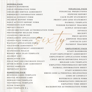 DAYCARE STARTER KIT. Daycare Forms Bundle. Childcare Business Plan ...