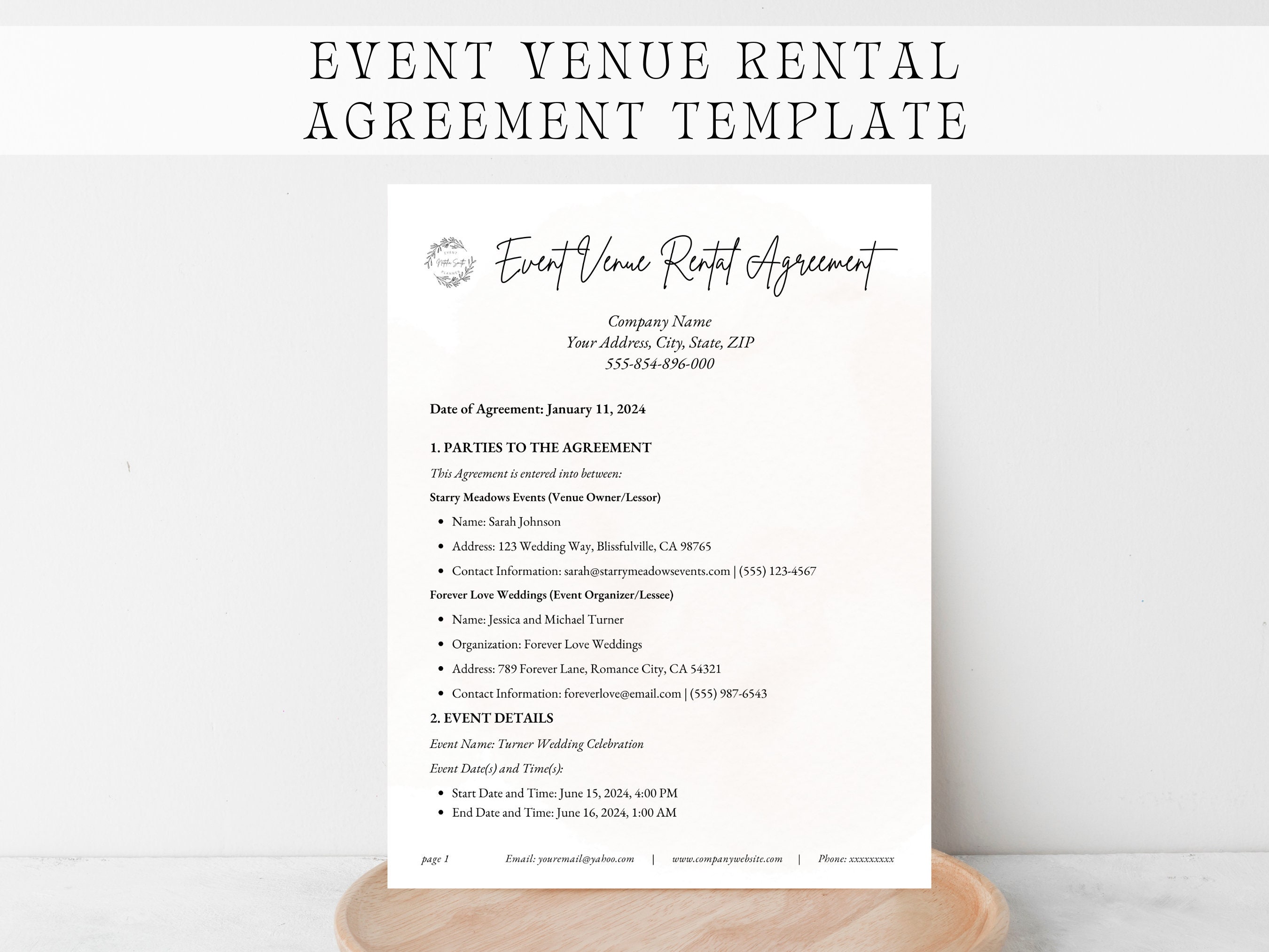 Wedding venue contract template 60 photos - Vianawedding.com