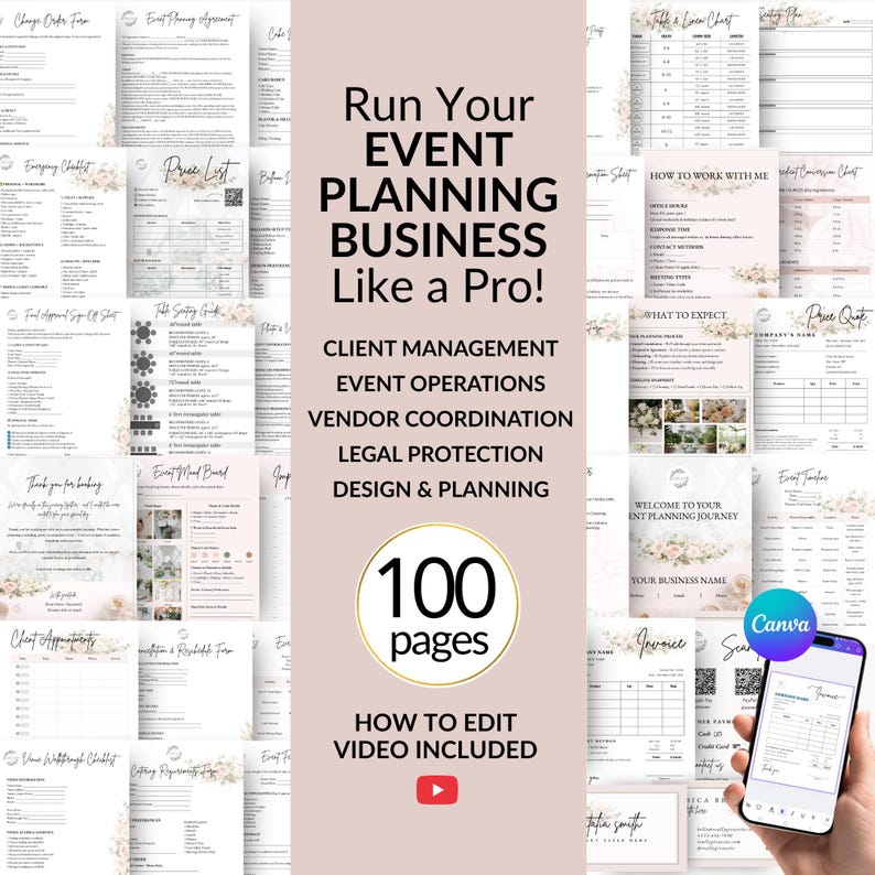 EVENT PLANNER BUSINESS Bundle, Event Planner Template Bundle, Event ...