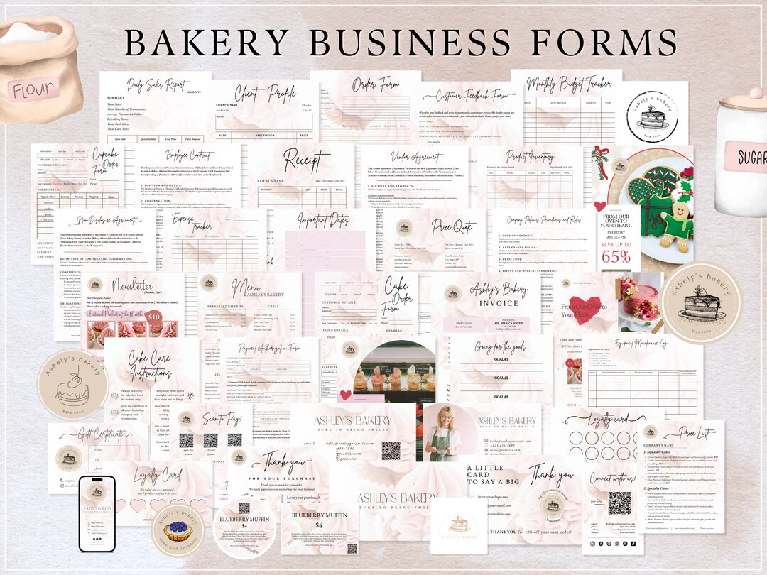 BAKERY BUSINESS FORMS, Bakery Flyer, Bakery Logo, Cake Order Form ...