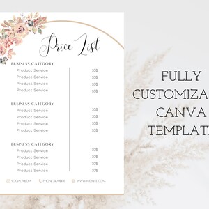 PRICE LIST TEMPLATE Small Business Pricing Guide Editable - Etsy