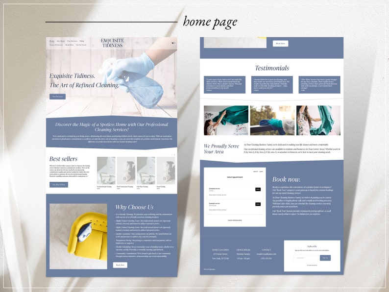 CLEANING SERVICE WEBSITE Template. Cleaning Business Website. - Etsy