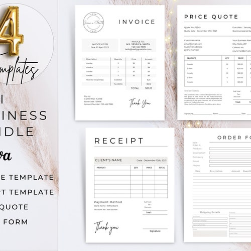 Small Business Bundle Documents Invoice Template Download - Etsy