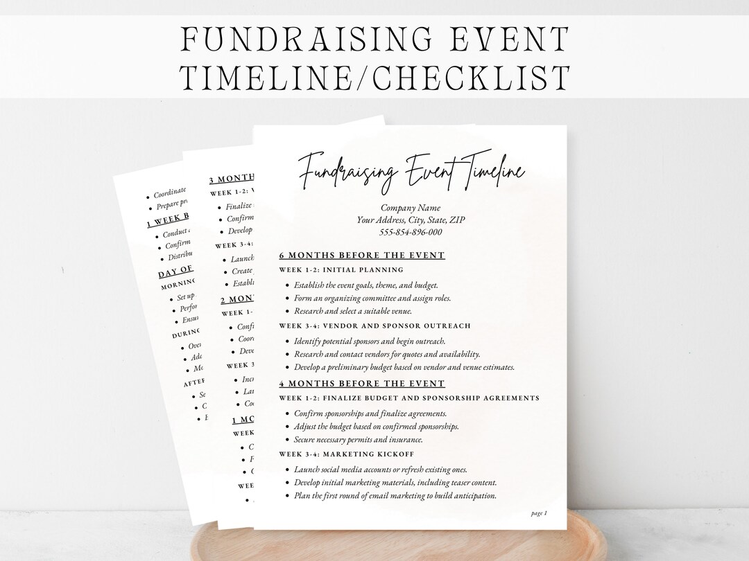 FUNDRAISING EVENT CHECKLIST Fundraiser Timeline Template Fundraising FUNDRAISING EVENT CHECKLIST Fundraiser Timeline Template Fundraising
