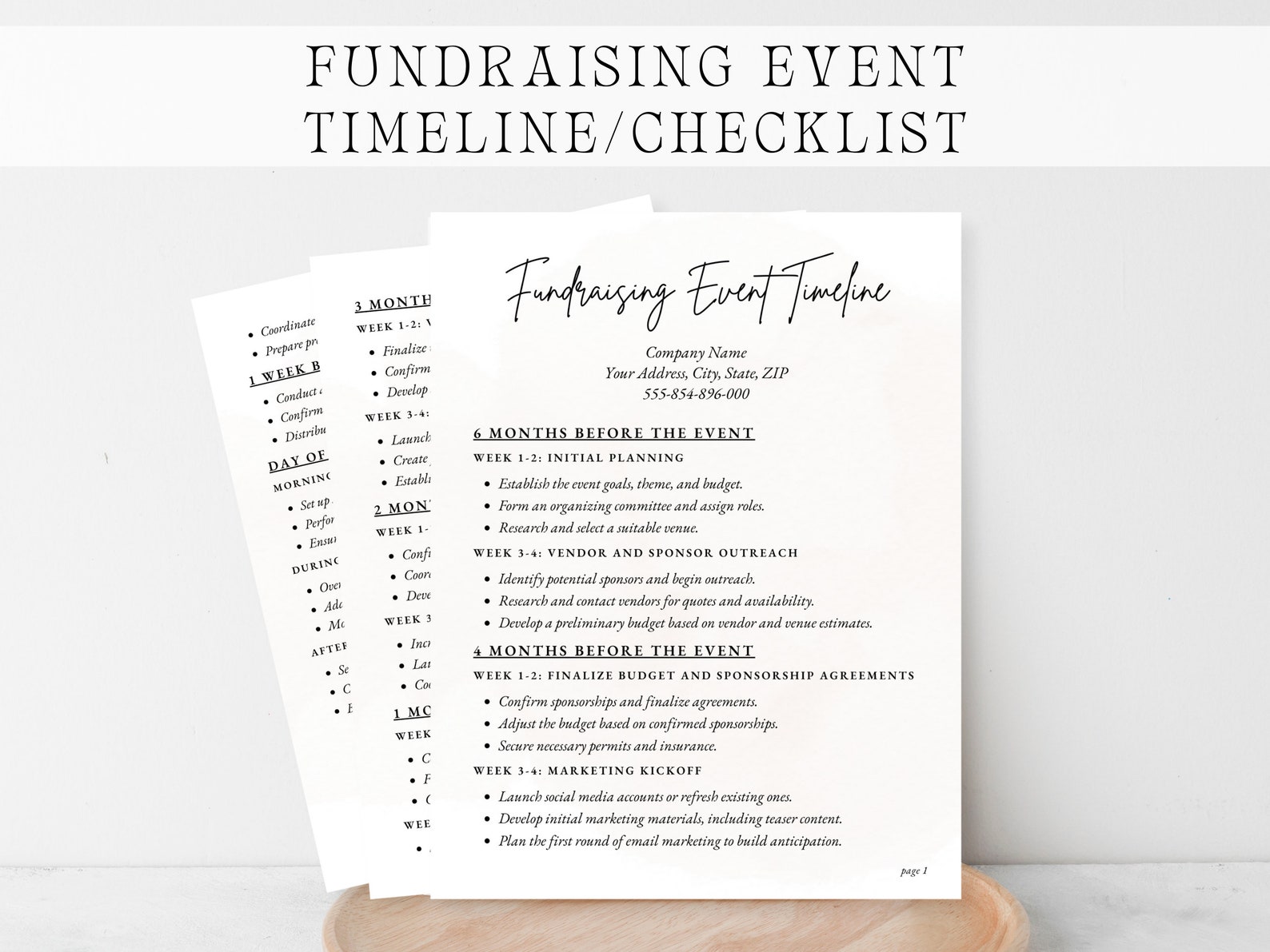 FUNDRAISING EVENT CHECKLIST. Fundraiser Timeline Template. Fundraising ...