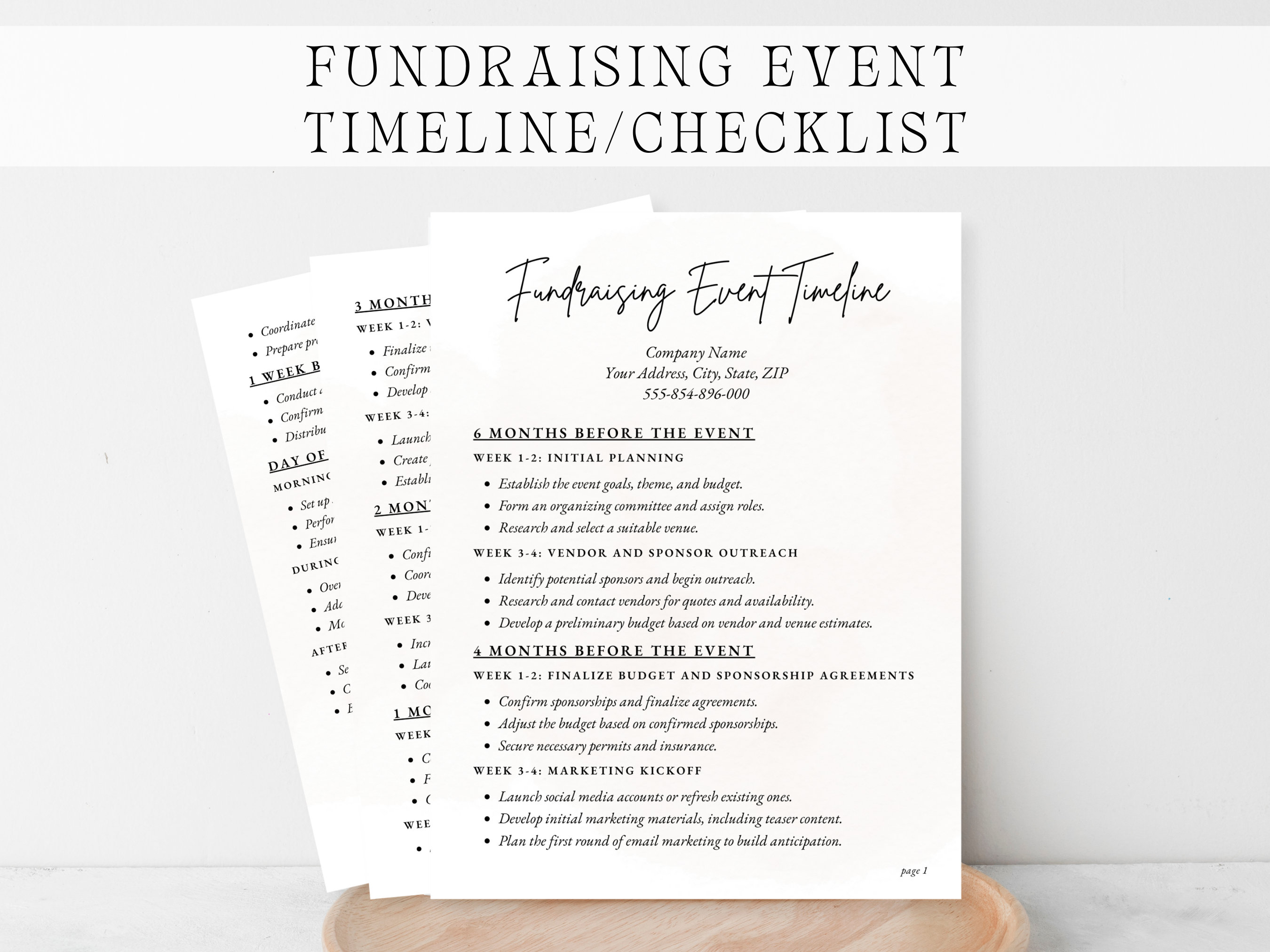 FUNDRAISING EVENT CHECKLIST. Fundraiser Timeline Template. Fundraising ...