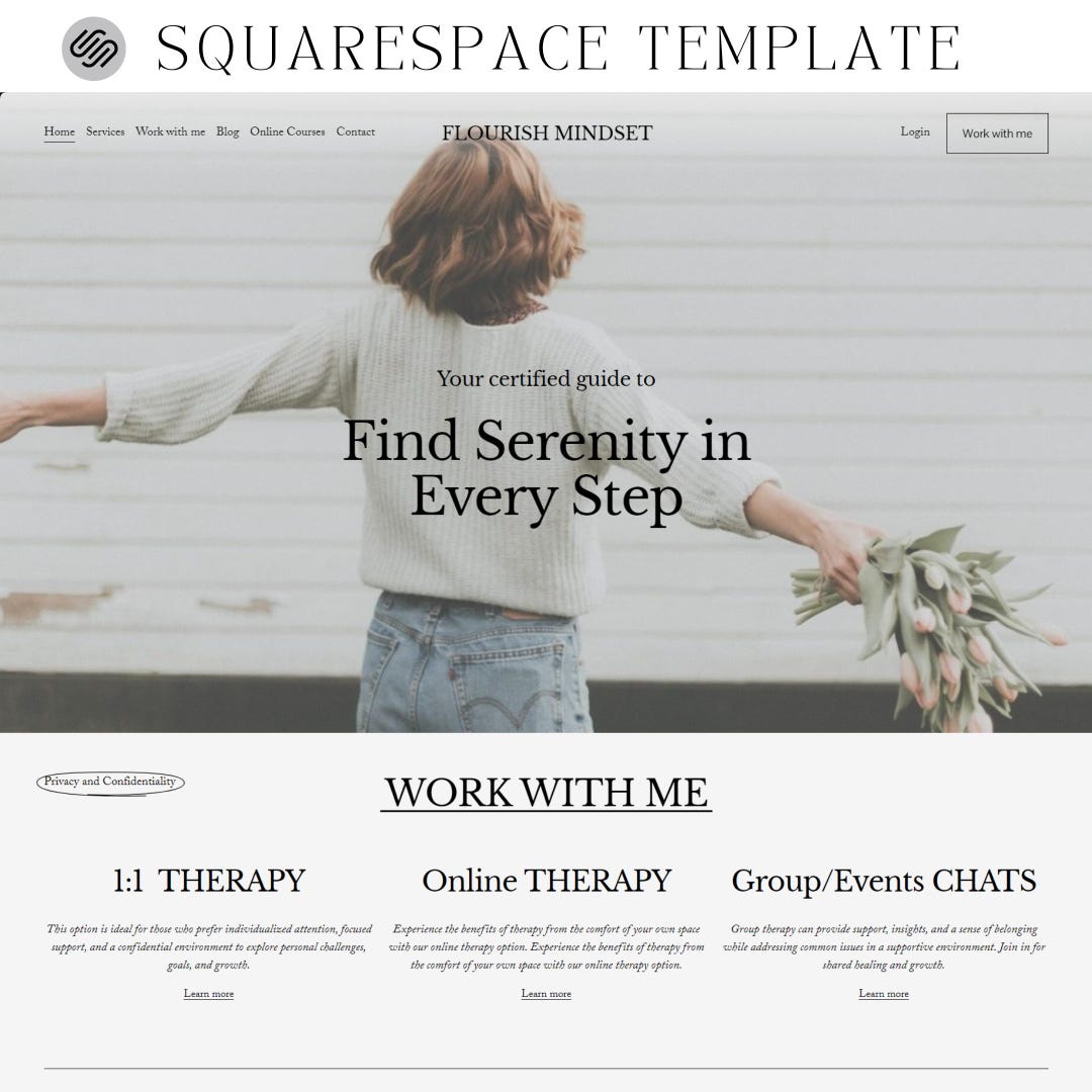 THERAPIST WEBSITE TEMPLATE. Squarespace Template for Therapist. Website ...