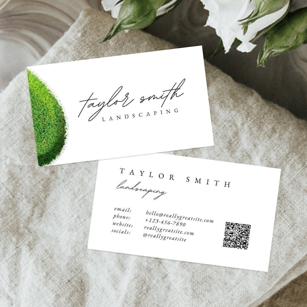 LANDSCAPING BUSINESS CARDS Template – Editable Lawn Care & Mowing ...