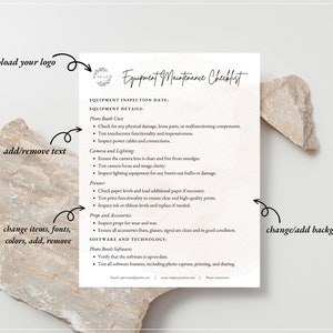 PHOTO BOOTH MAINTENANCE Checklist. Photo Booth Equipment Inspection ...