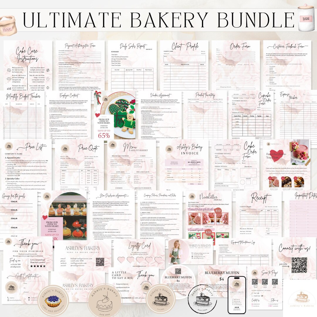 BAKERY BUSINESS FORMS – Editable Canva Templates for Cake Order Forms ...