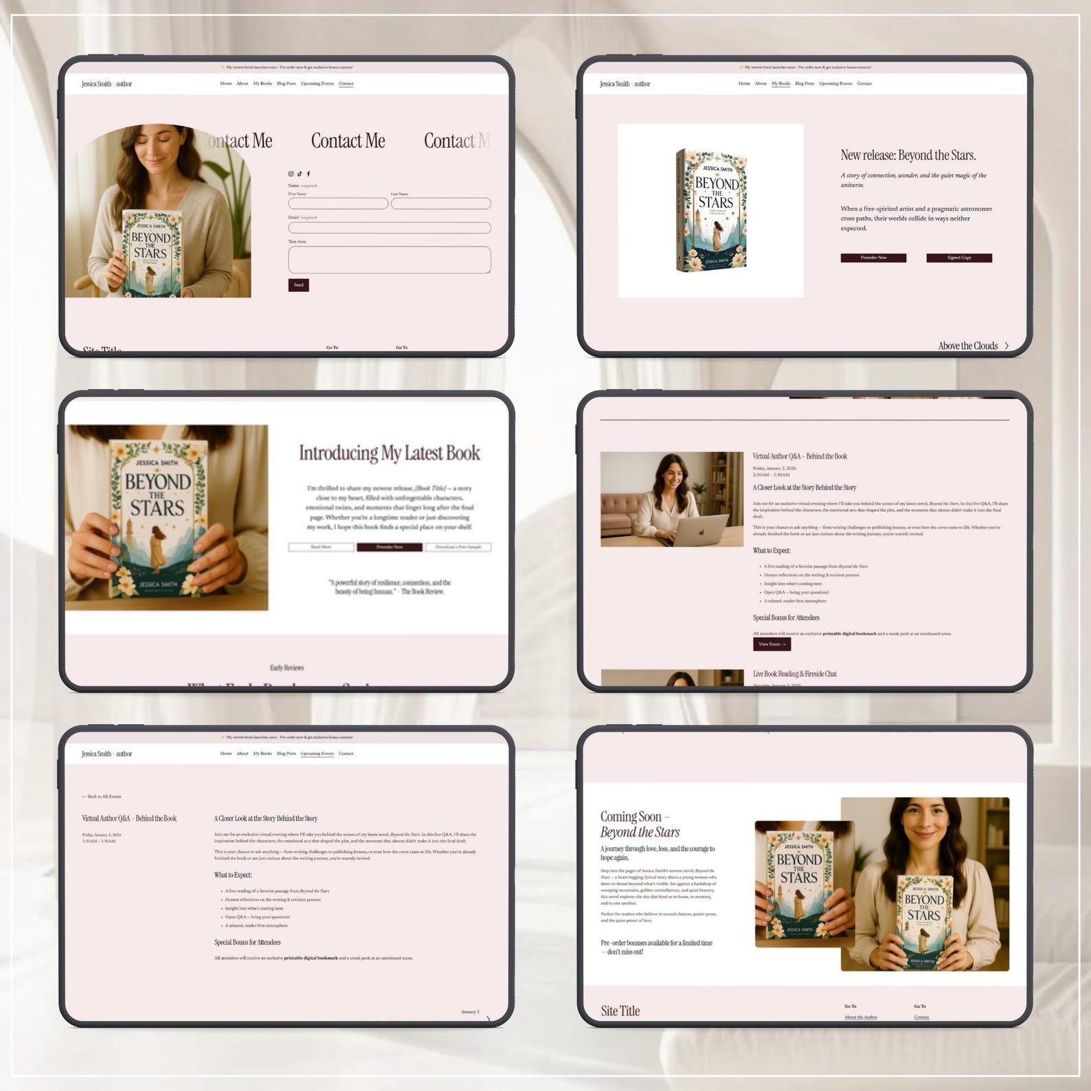 AUTHOR WEBSITE TEMPLATE – Editable Squarespace Design for Writers ...